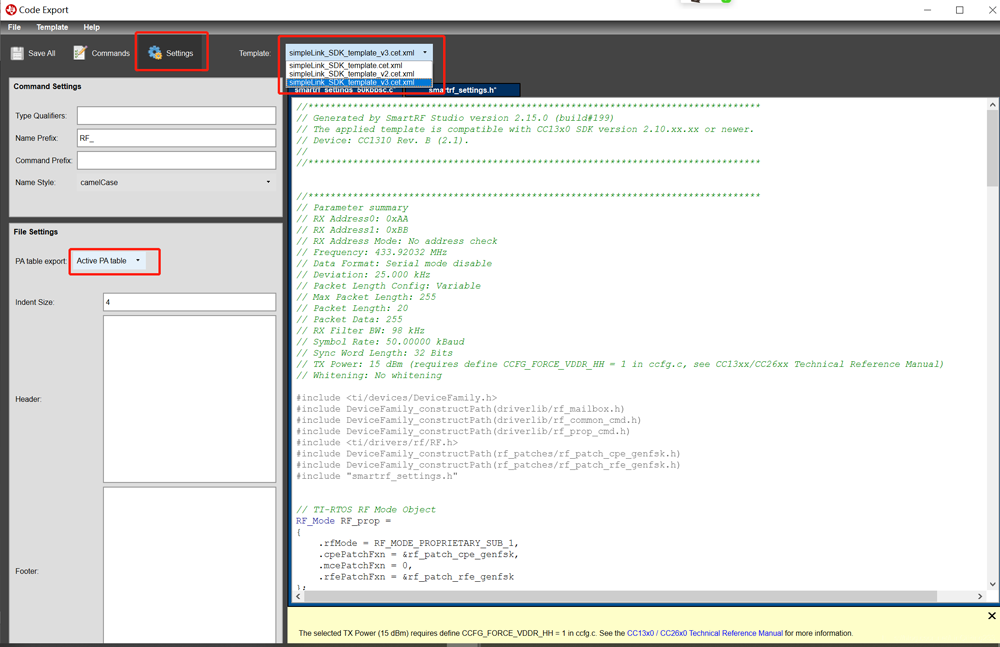 How to Generate RF Parameters in the SDK Development of CC1310?